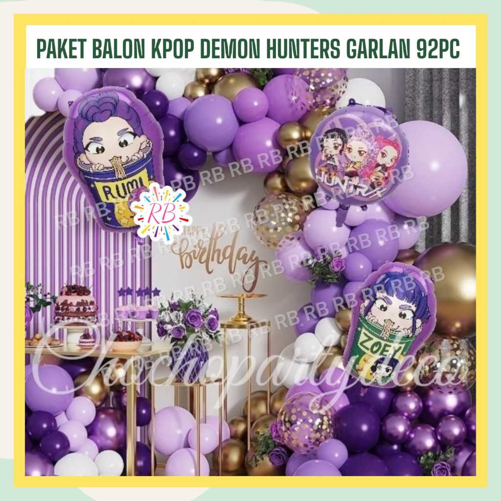 KPOP DEMON HUNTERS MIRA Balloon Package 92 PCGARLAND KPOP DEMON HUNTERS ...