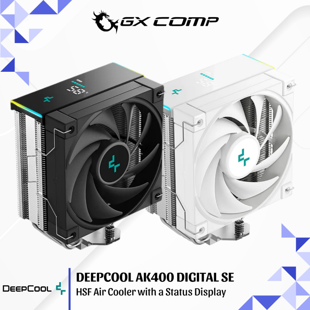 DEEPCOOL AK400 DIGITAL SE Black & White HSF Air Cooler with a Status ...