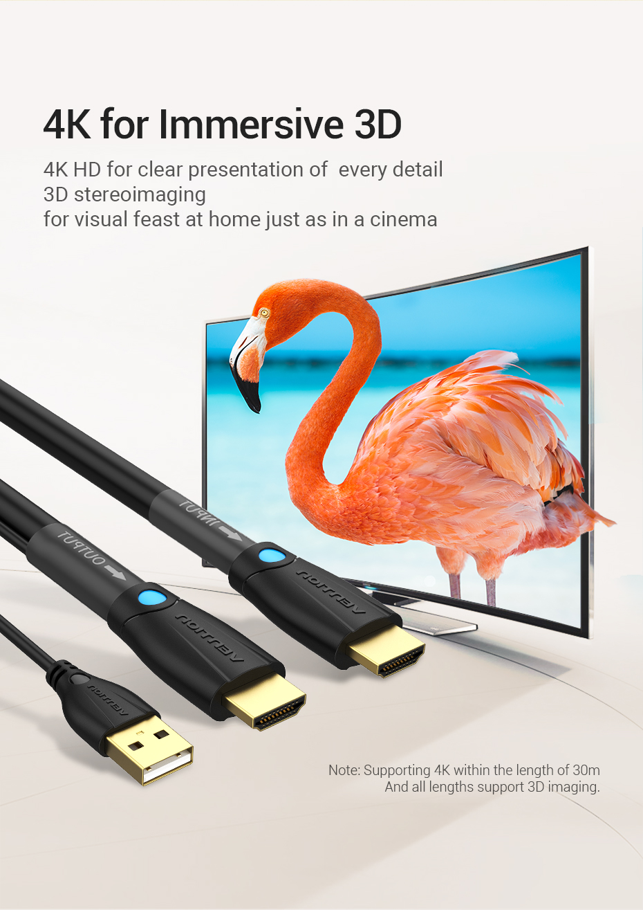 Vention HDMI Cable 20M Industrial Structure Cabling | Shopee Singapore