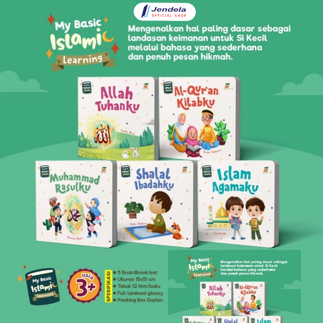 (Contents 5 Books) My Basic Islamic Learning Big Boardbook for 1 Year ...