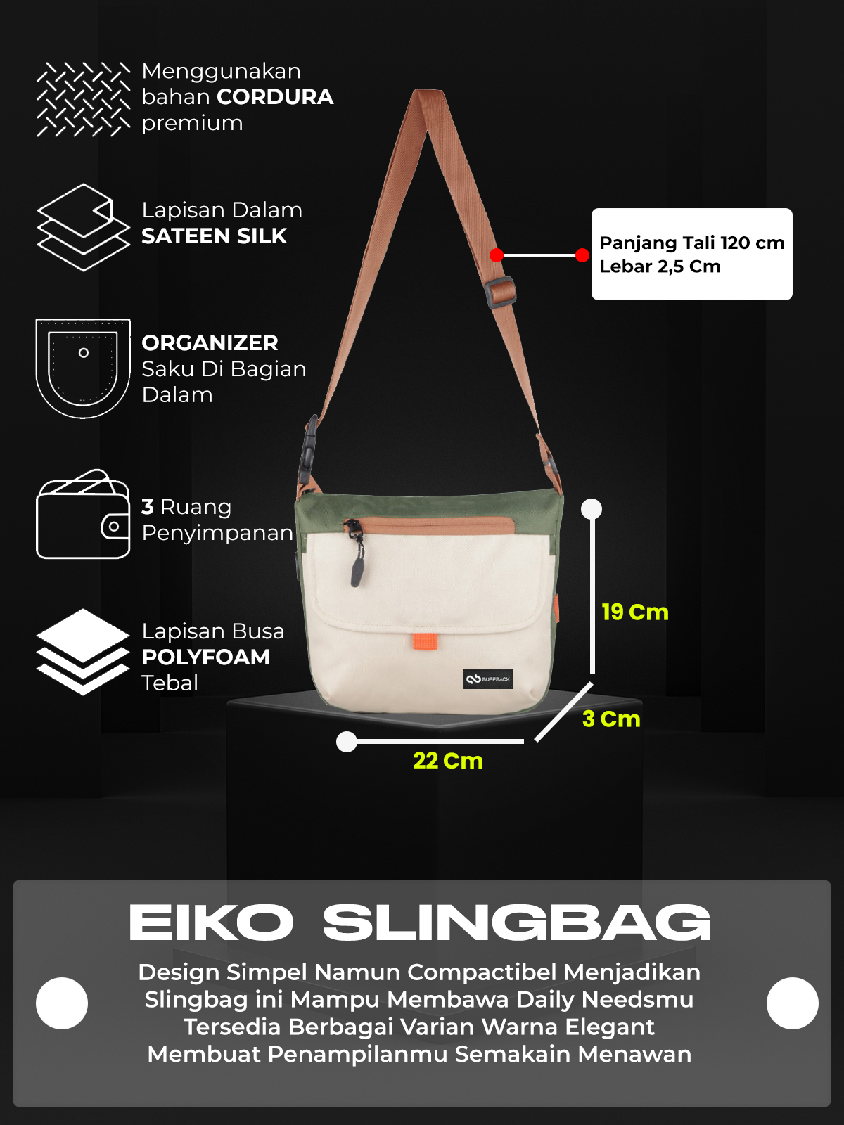 Buffback - Eiko Sling Bag | Men's/Women's Sling Bag | Shopee Singapore