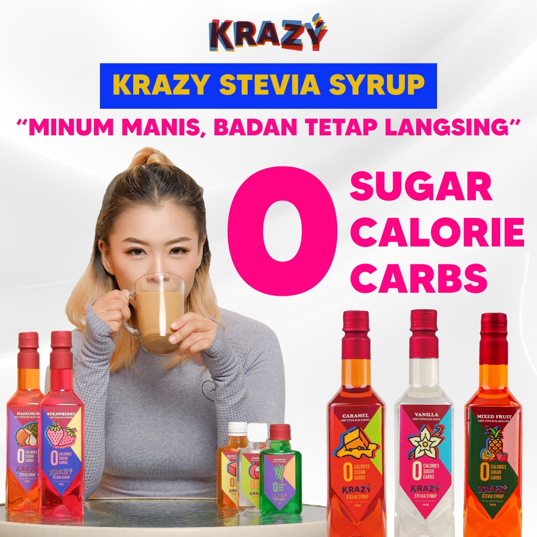 Krazy Stevia Sample Package Natural Sweetener Sugar-Free Diet Syrup 30 ...
