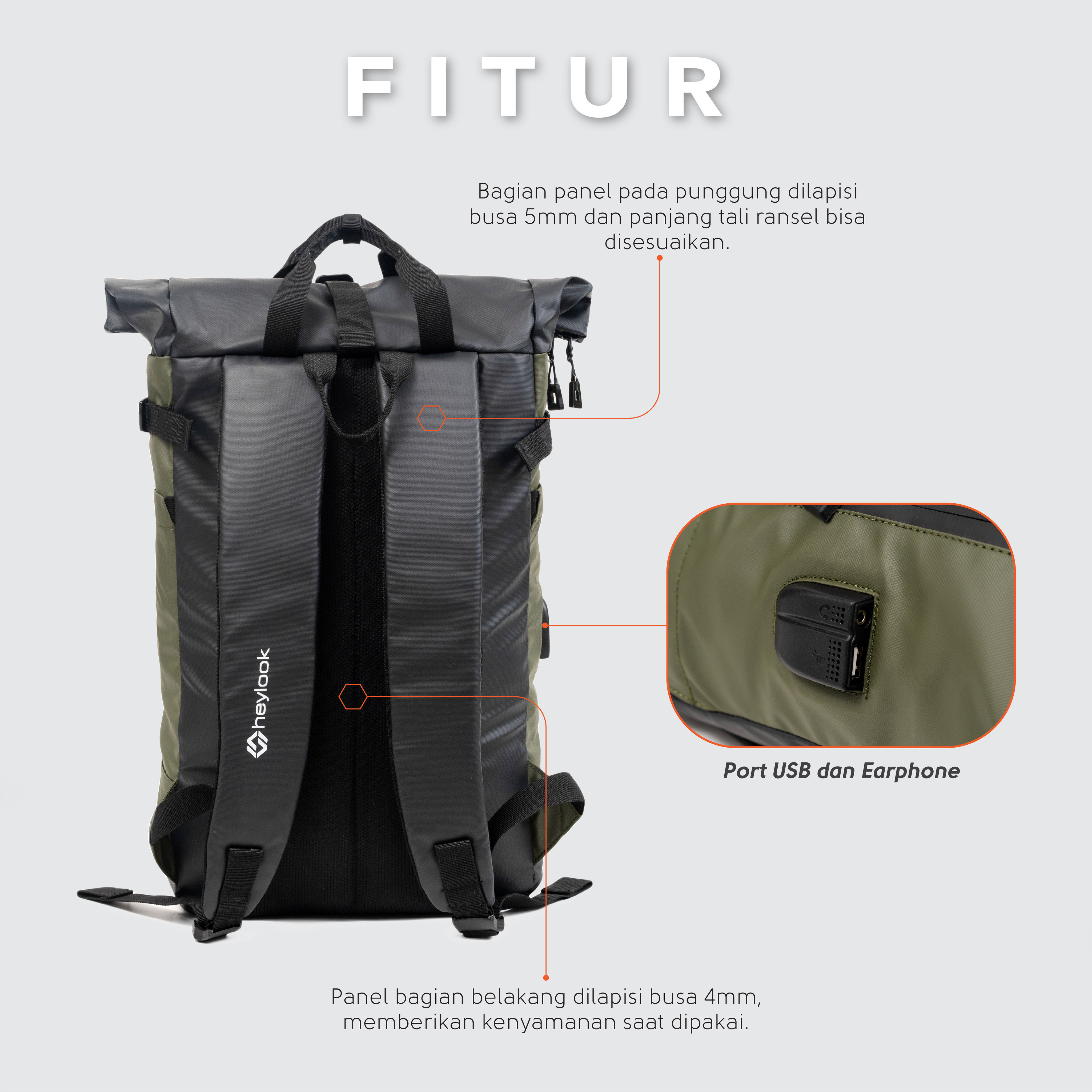 HEYLOOK Official - THOR Backpack Men's Backpack Outdoor Bag Waterproof ...