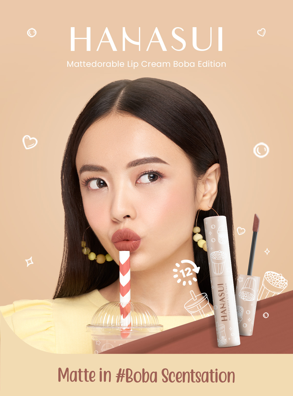 [AMANDA MANOPO FAVORITE] Hanasui Mattedorable Lip Cream Boba - Velvet ...