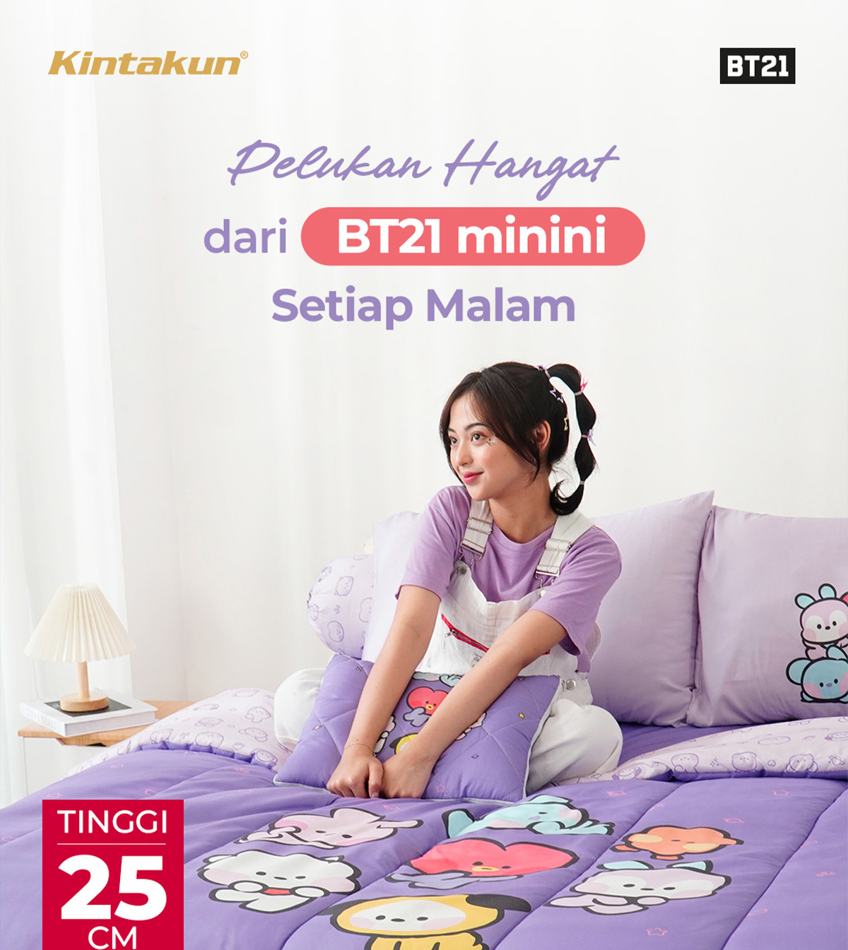 Kintakun BT21 minini Fitted Bed Sheet 180 x 200 King KOYA RJ SHOOTY ...