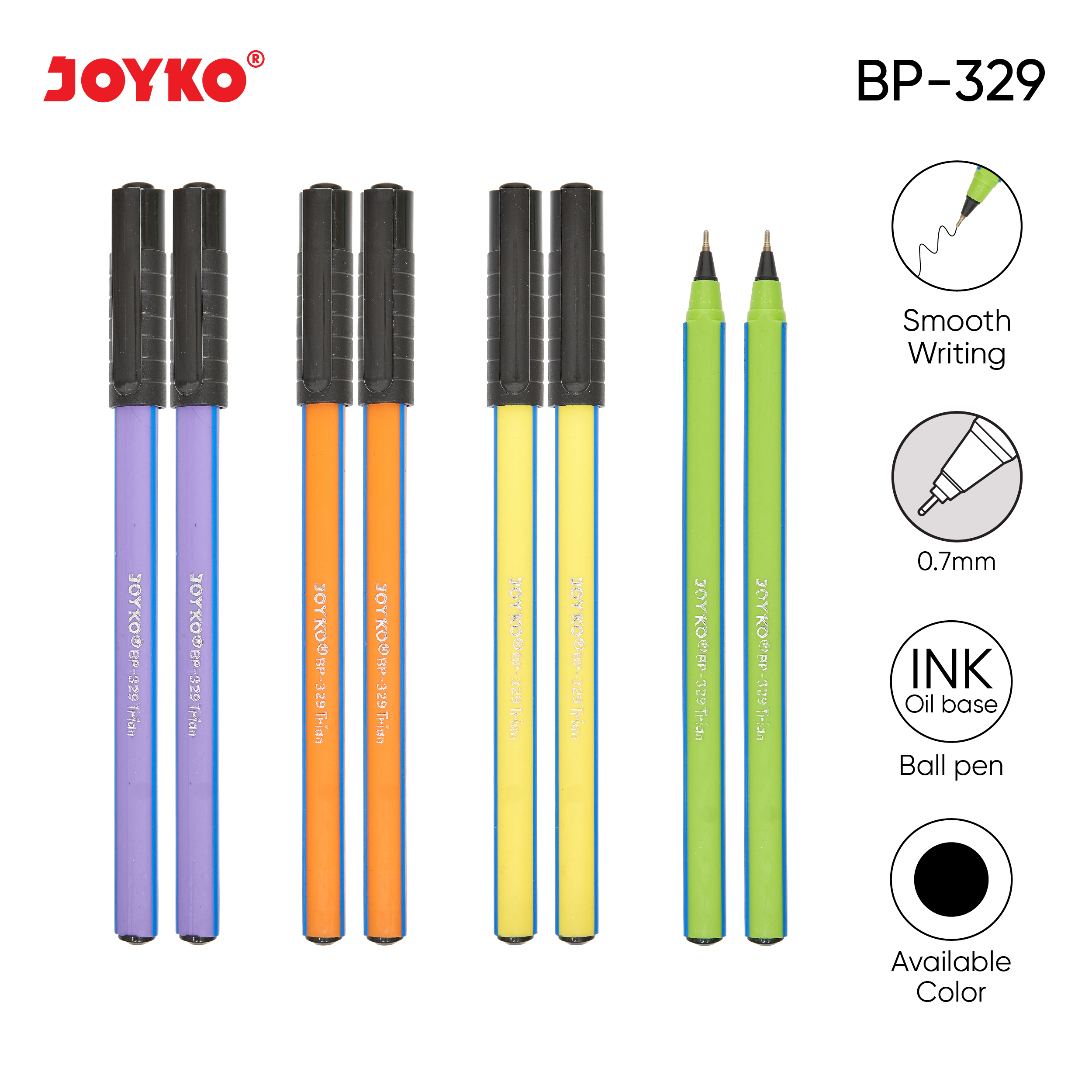 Ball Pen Joyko BP-329 Trian Pen 0.7 mm | Shopee Singapore