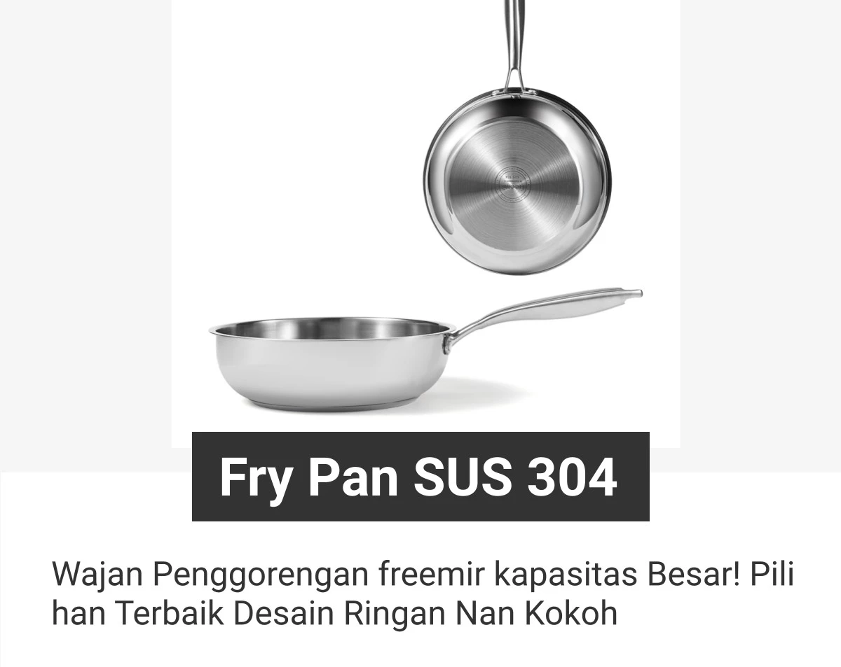Freemir 28cm Stainless Steel Frying Pan SUS 304 Zero Coating Premium ...