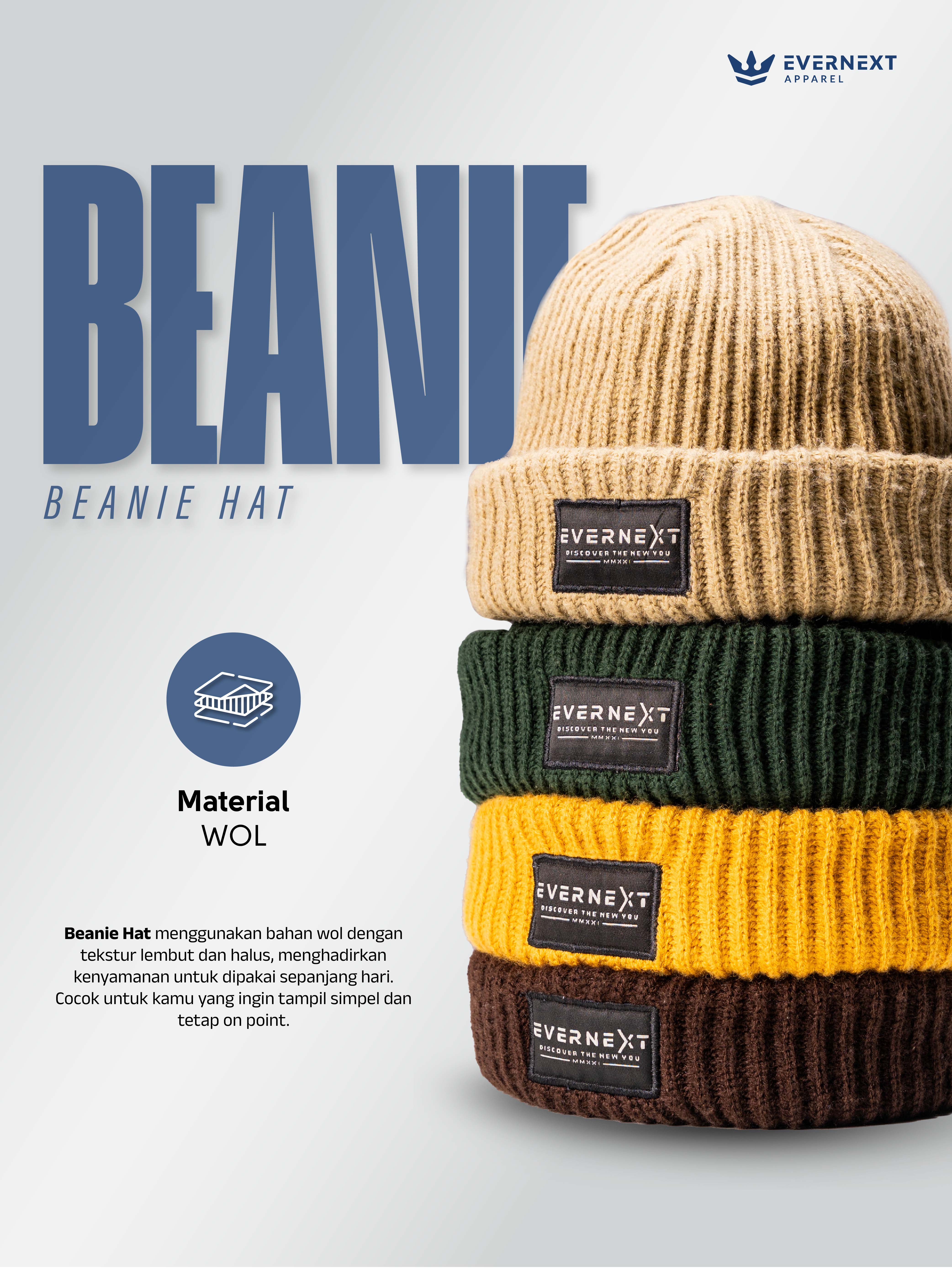 Evernext - Beannie Hat Men's Knitted Hat Winter Hat Men's Streetwear ...