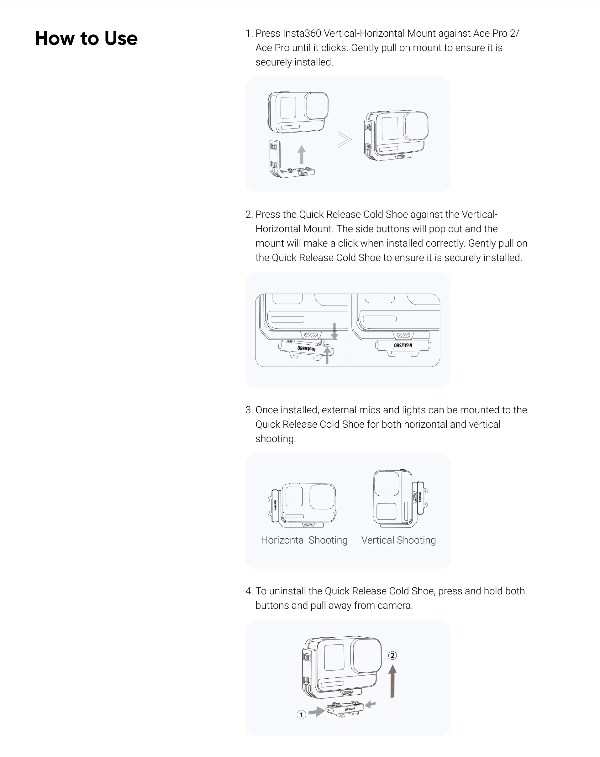 Insta360 Quick Release Cold Shoe for Insta 360 Ace Pro 2 Action Camera ...