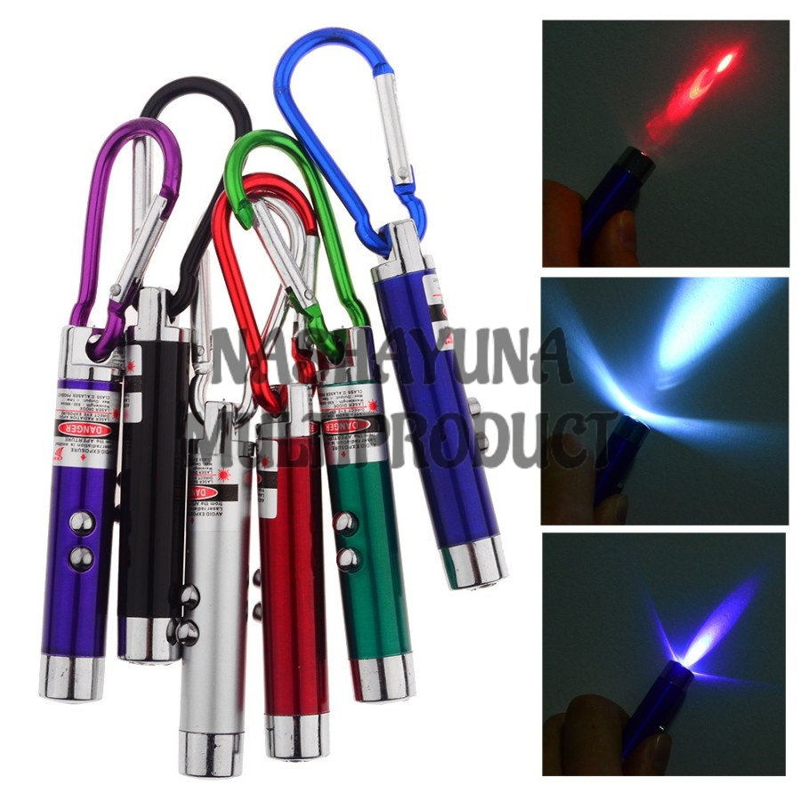 GANTUNGAN Cod AVAILABLE!!! 3 in 1 UV LED Laser Flashlight Keychain ...