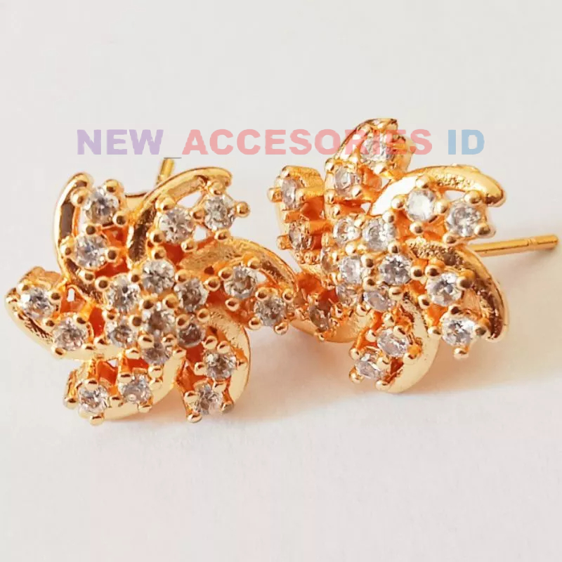 Adult Earrings With Light Gold Plated kemba Pattern | Shopee Singapore