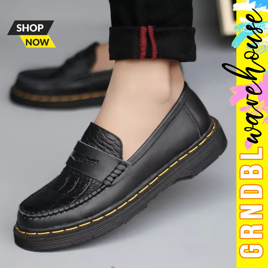 Docmart Genuine Leather Casual Formal Work Black Men's Shoes - MARK ...