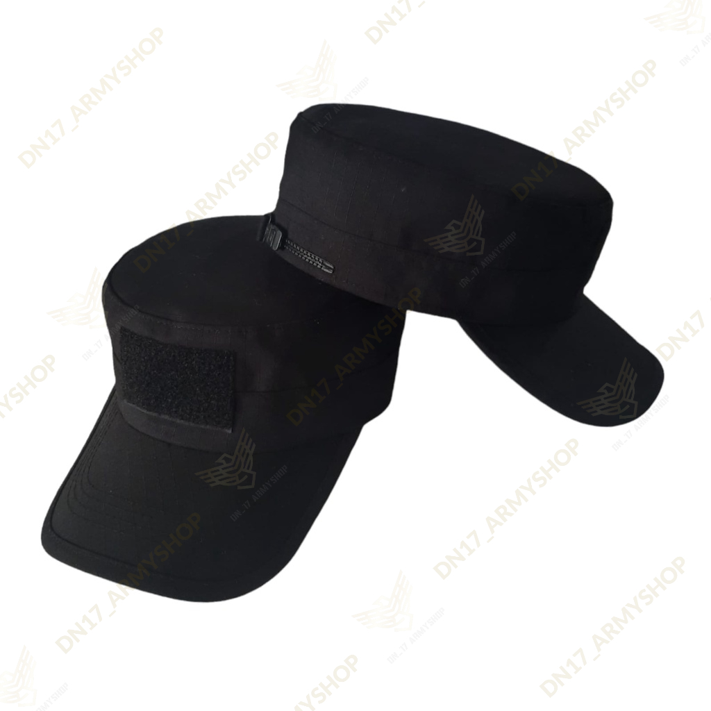 HITAM Men's Plain Tactical Velcro Commando Hat Black Cream All Sizes ...