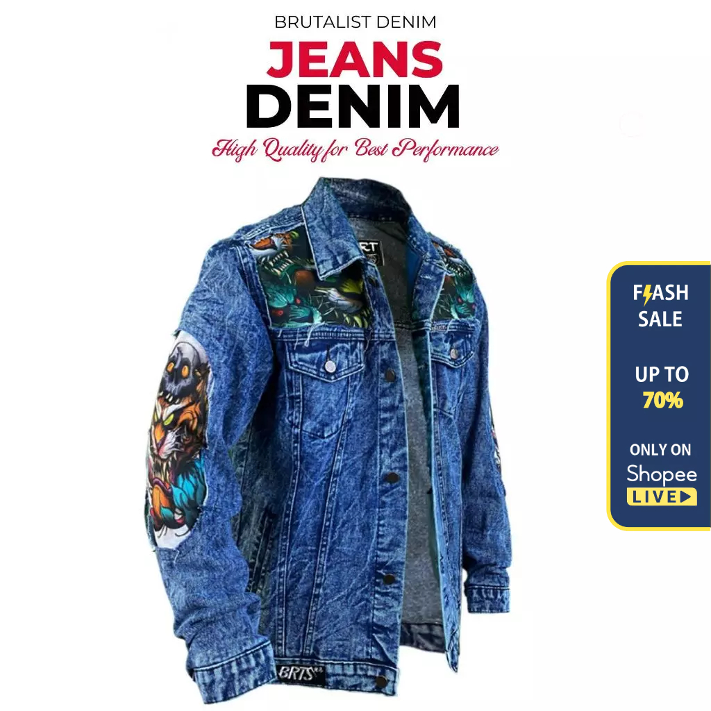 Men's Jean Jacket Denim Jacket Distro Full Printing Dragon Batik Motif ...