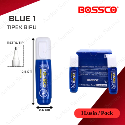 Correction Pen BOSSCO Blue Bottle/Typex Liquid BOSSCO/Stipo Liquid ...