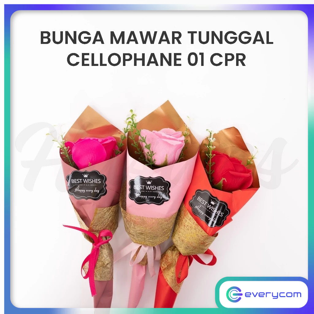 Bunga Mawar 1 Tangkai / Bunga Satuan Kertas Cellophane / Bunga Mawar ...