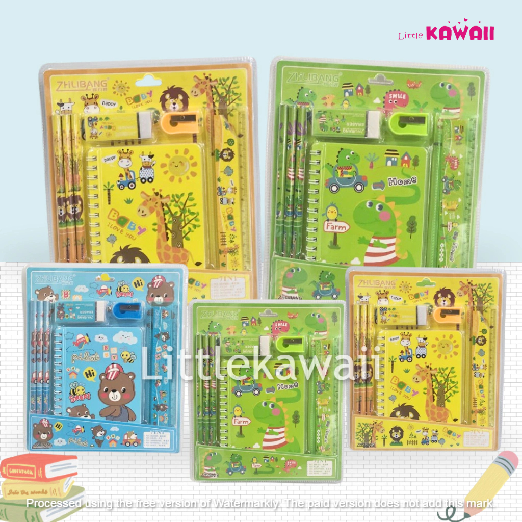 Lk/ Stationary School Set Children's Pencil Book Stationery 5 in 1 ...