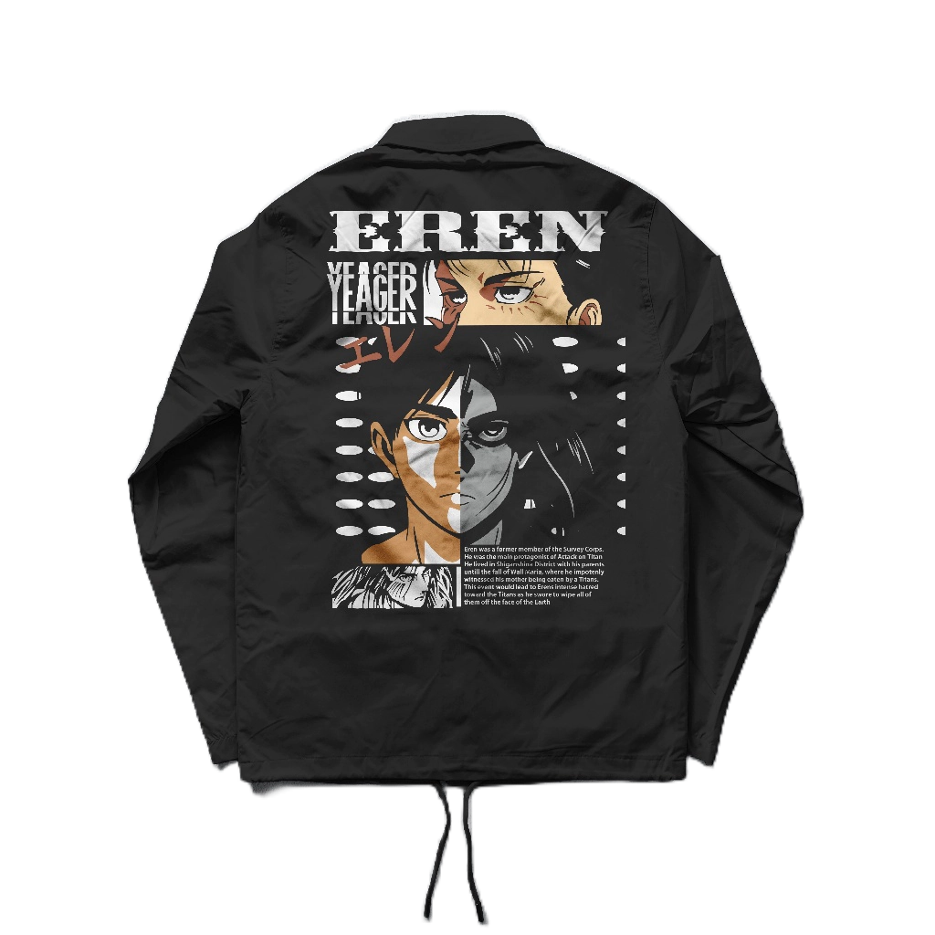 The Newest Eren Yeager Anime Attack On Titan Coach Jacket 2024 | Shopee ...