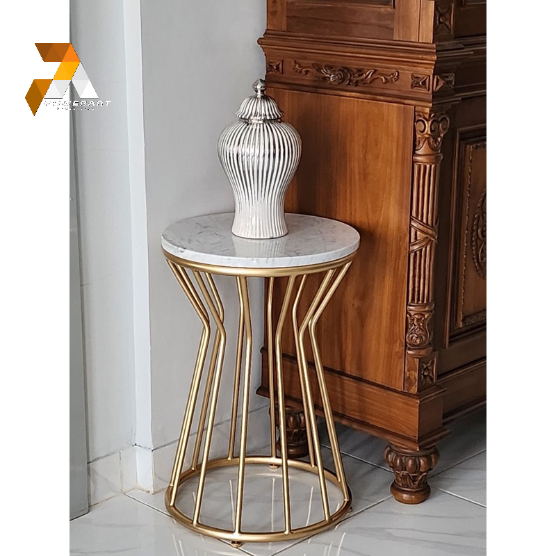 Original Marble Top Corner Table Cream Marble Corner Table Side Table ...
