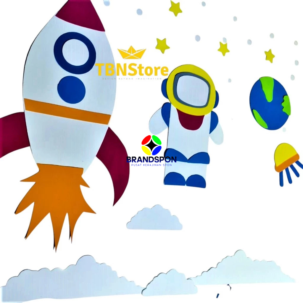 HIASAN DINDING Space ASTRONOUT Wall Decoration Stick-on display Home ...