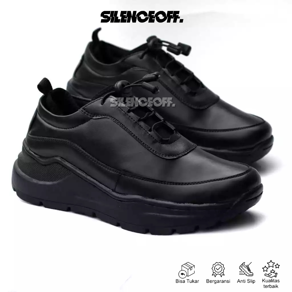 SILENCE OFF - Men's Black Sneakers Casual Formal Work Shoes 39-45 ...