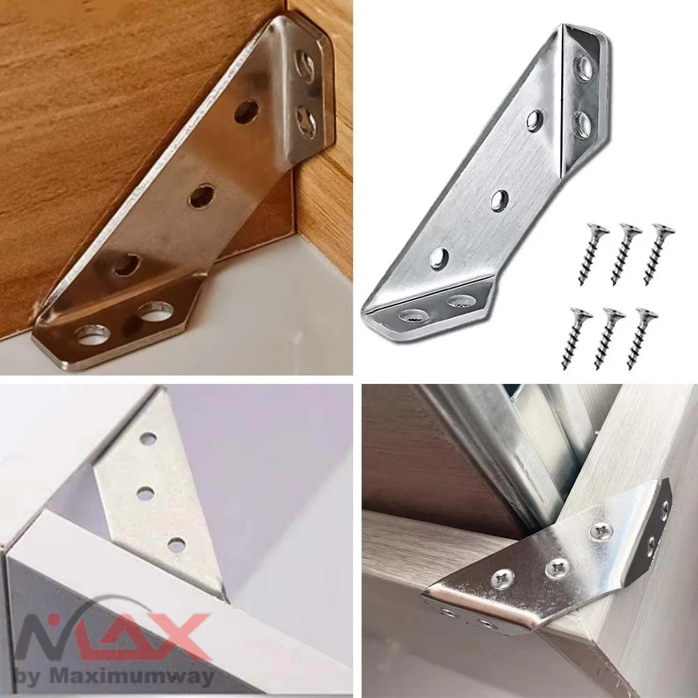 SIKU KAYU Hs Angle Iron Plate Furniture Corner Brackets wooden shelf support Angle Iron Plate L ...