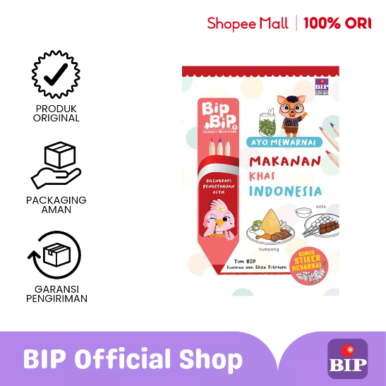 Bip - Let's Book, Coloring Typical Indonesian Foods | Shopee Singapore