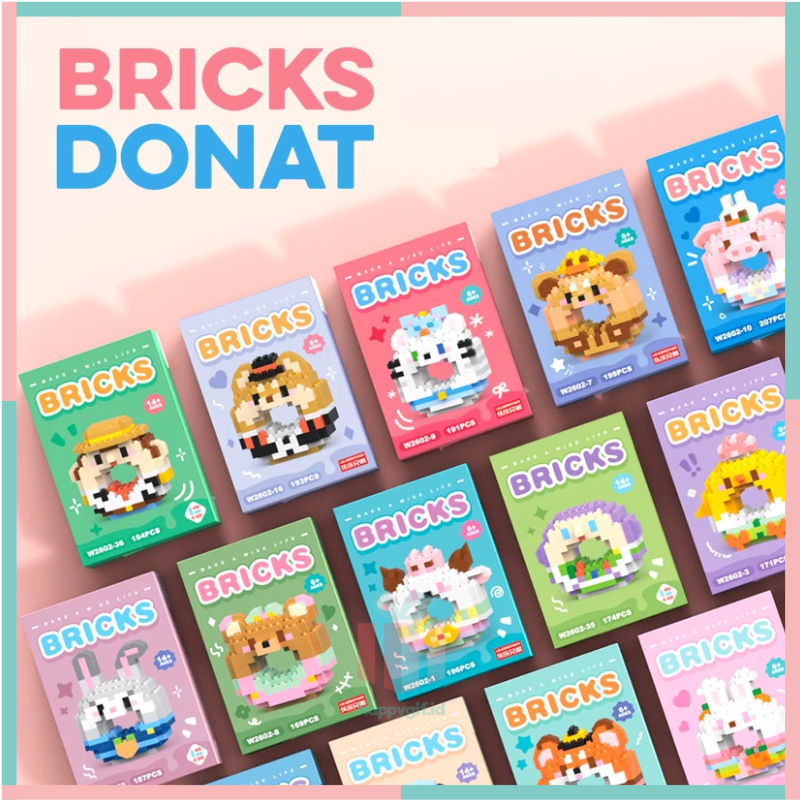 Bricks Donut Cartoon Mini Building Blocks Toys Children's Education DIY ...