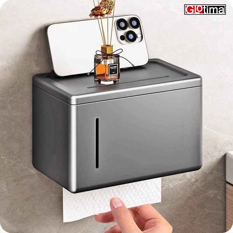Hanging Shelf Tissue Box Wall Mounted Toilet WC Bathroom Tissue Holder ...