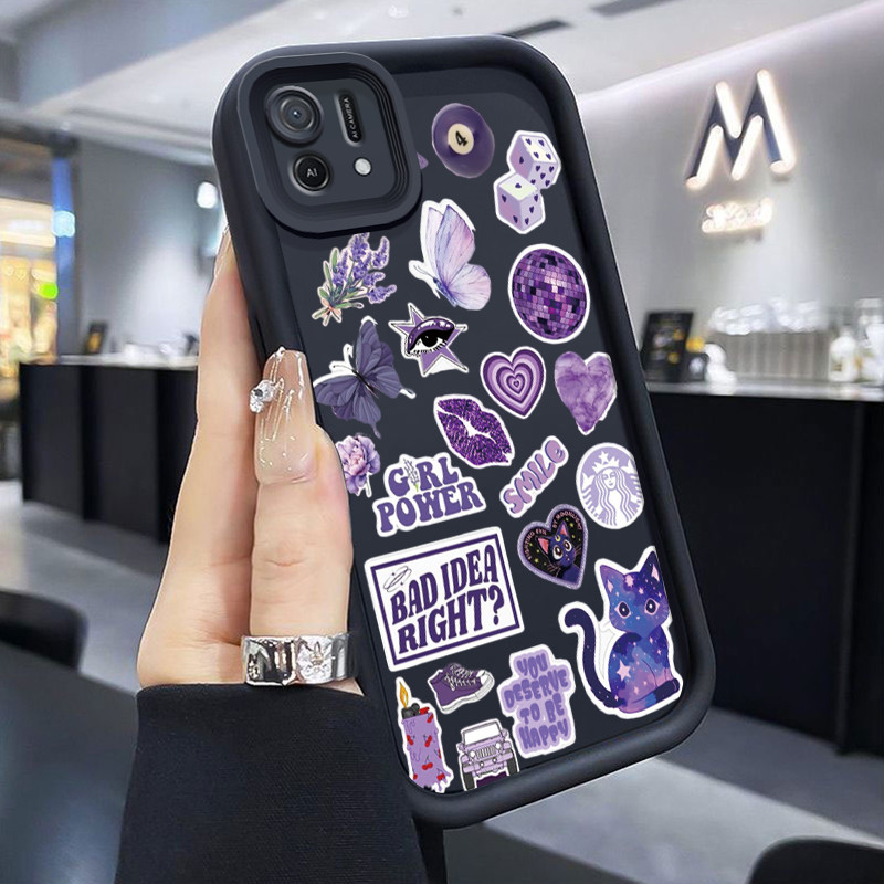MATA UNGU HP Casing OPPO A16K OPPO A16E Case Butterfly and Purple ...