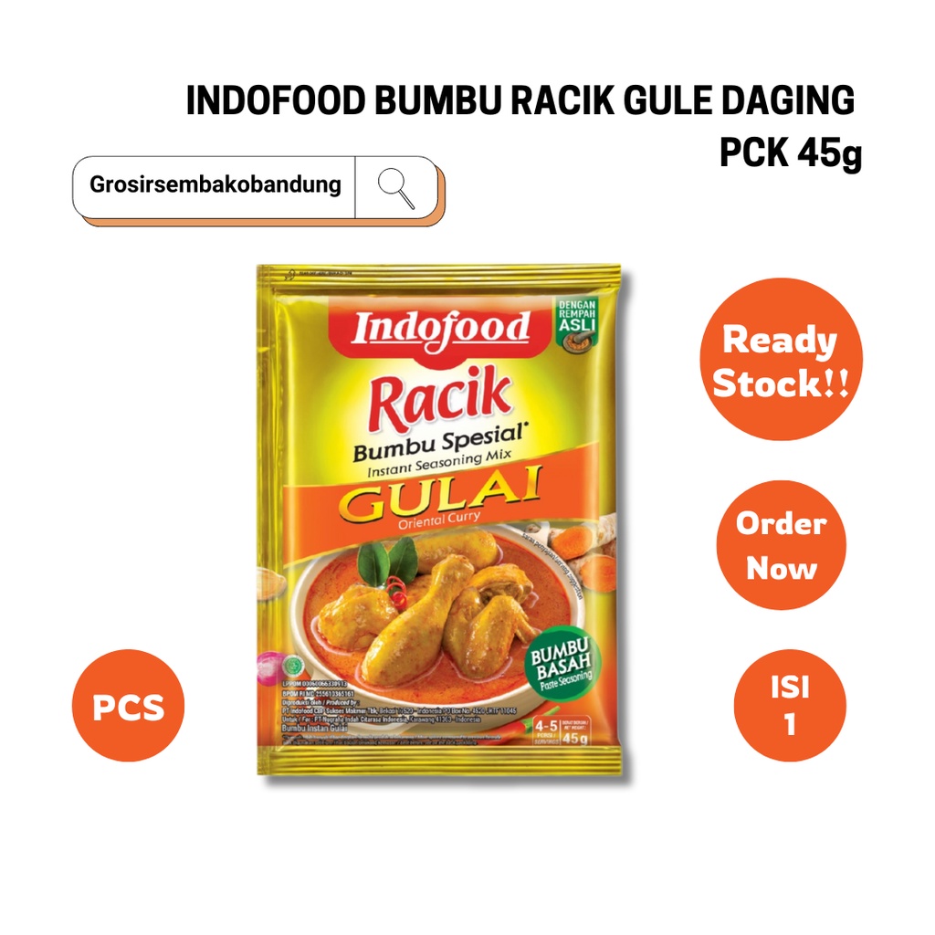 Indofood BUMBU RACIK GULE MEAT PCK 45g - 1 PCS - Bandung City | Shopee ...