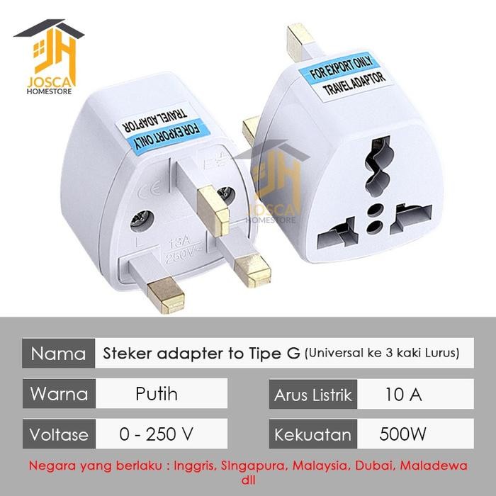Travel Adapter Over Plug English, Singapore, Malaysia, Dubai Plug (Type ...