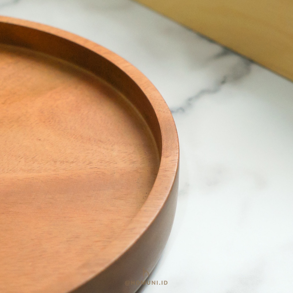 Limited Edition Aesthetic Round Mahogany Wooden Tray/Wooden Tray/Wooden ...