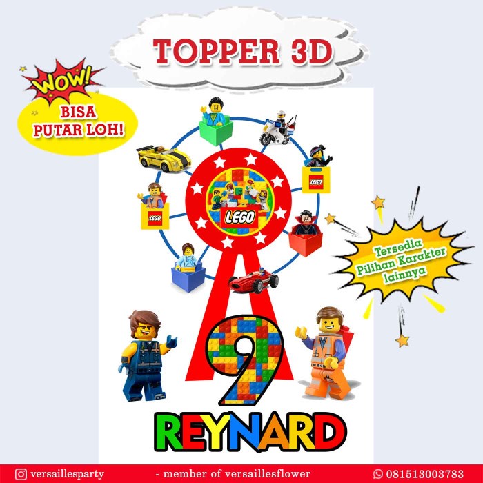 Can E-Catalog! Lego 3D Ferris Wheel Topper 3D Cake Topper Lego 3D Cake ...