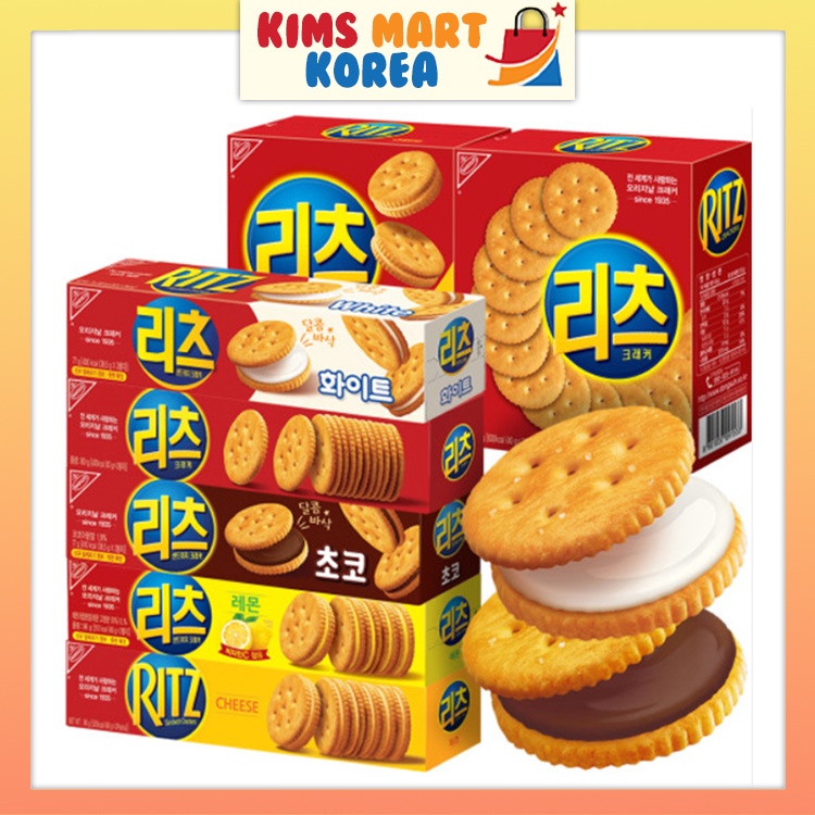 Nabisco Ritz Cracker Korean Cheese Sandwich, Original, Chocolate, Lemon ...