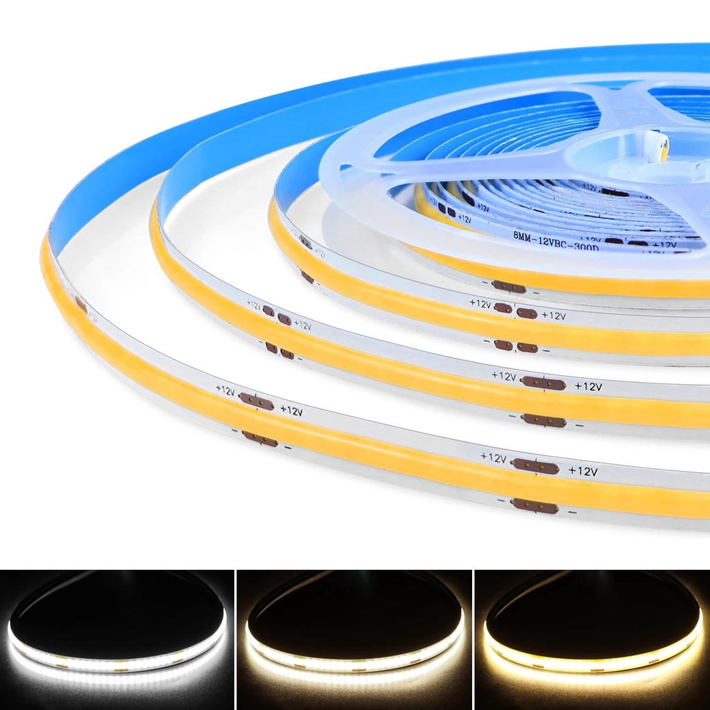 5M FOB COB LED Strip Lights High Density Flexible Diode Tape Light 3000K 4000K 6000K Linear ...