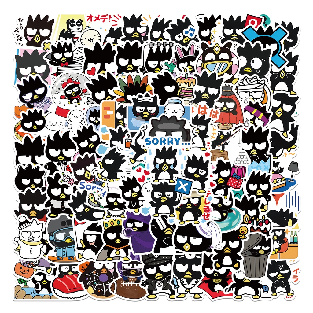 100 pcs BAD BADTZ-MARU Cartoon Waterproof PVC Stickers | Shopee Singapore