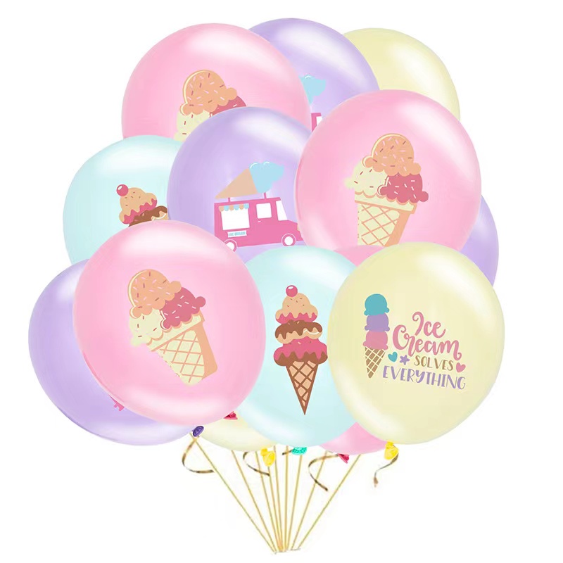 10pcs Ice Cream Party Balloons Ice Cream Cone latex Balloonsfor Ice ...
