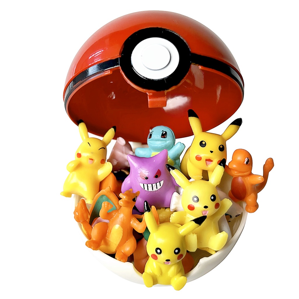 Pokemon 6.8Cm Elf Ball 2-3cm Anime Action Figures Pikachu Pokeball ...