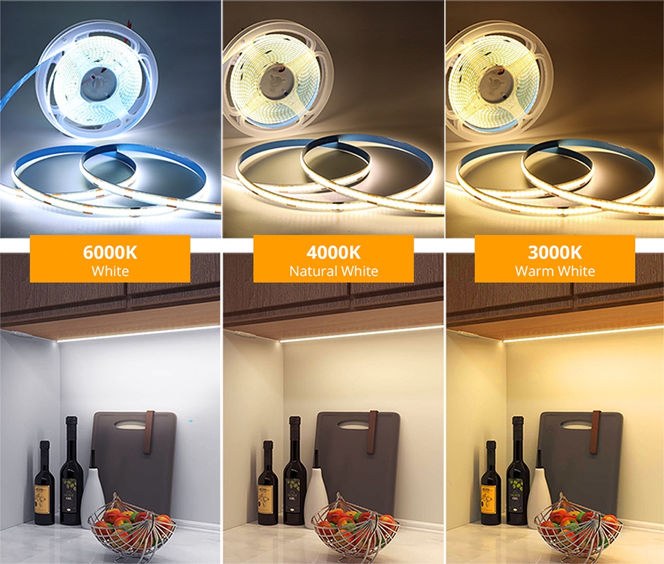 5M FOB COB LED Strip Lights High Density Flexible Diode Tape Light ...