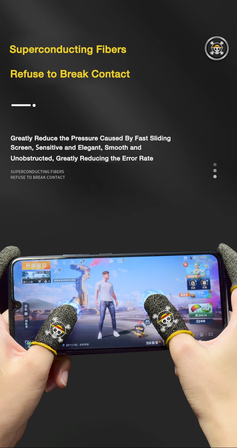BlueWow One Piece Gaming Finger Sleeve gloves Touch thumb (2PCS) Anti ...