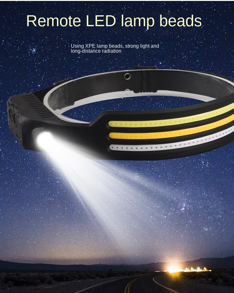 New USB Charging Waterproof LED Dual Light Source Running Head-Mounted ...