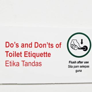 Etika Tandas Toilet Sign Toilet Sticker Board Do's and Don'ts of Toilet ...