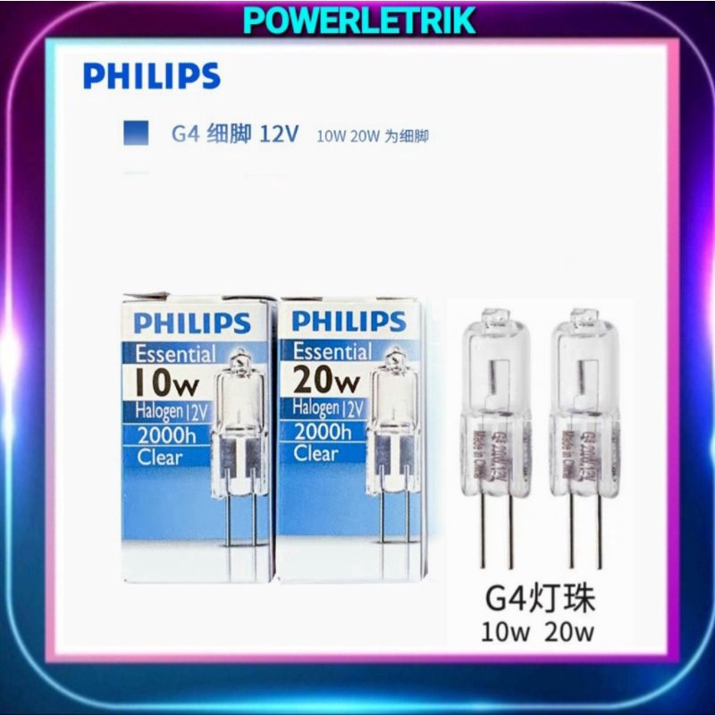 PHILIPS G4 12V-10W/20W HALOGEN ROCKET BULB/12V-10W 20W HALOGEN CAPSULE LAMP -WARM WHITE | Shopee ...