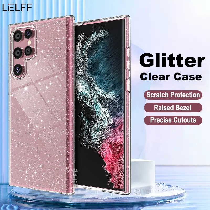 Glitter Sparkle Clear Phone Case For Samsung Galaxy S24 S23 S22 Ultra 5G S21 Plus S20 FE Note 20 ...