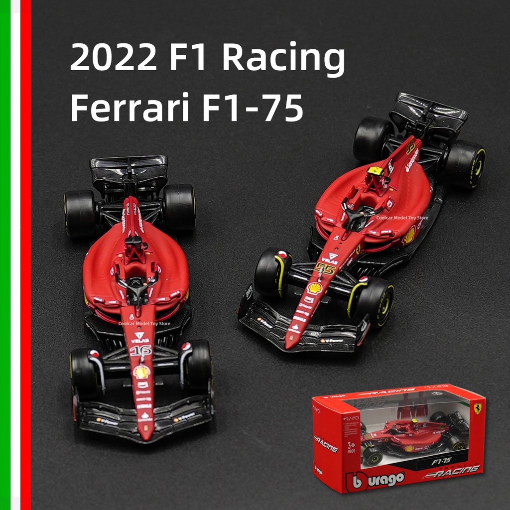 Bburago 1:43 2022 Ferrari F1-75 #16 #55 F1 Racing Formula Car Static ...