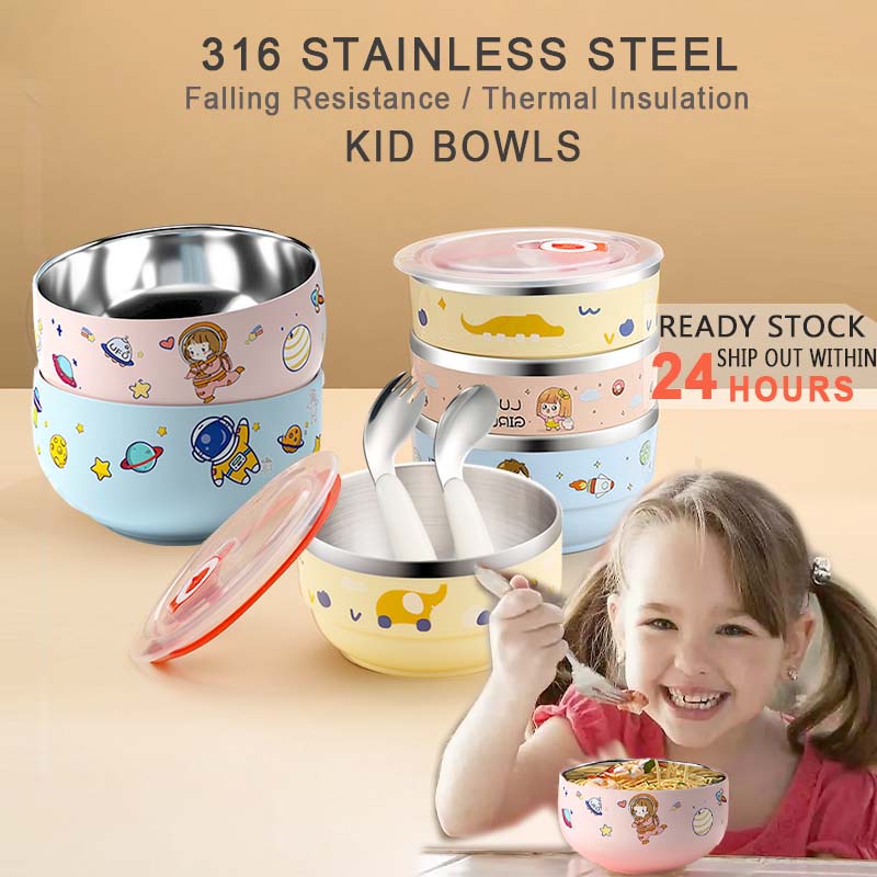 Anti-scald 316 Stainless Steel Kid Bowl Children Bowl Baby Bowl Rice ...