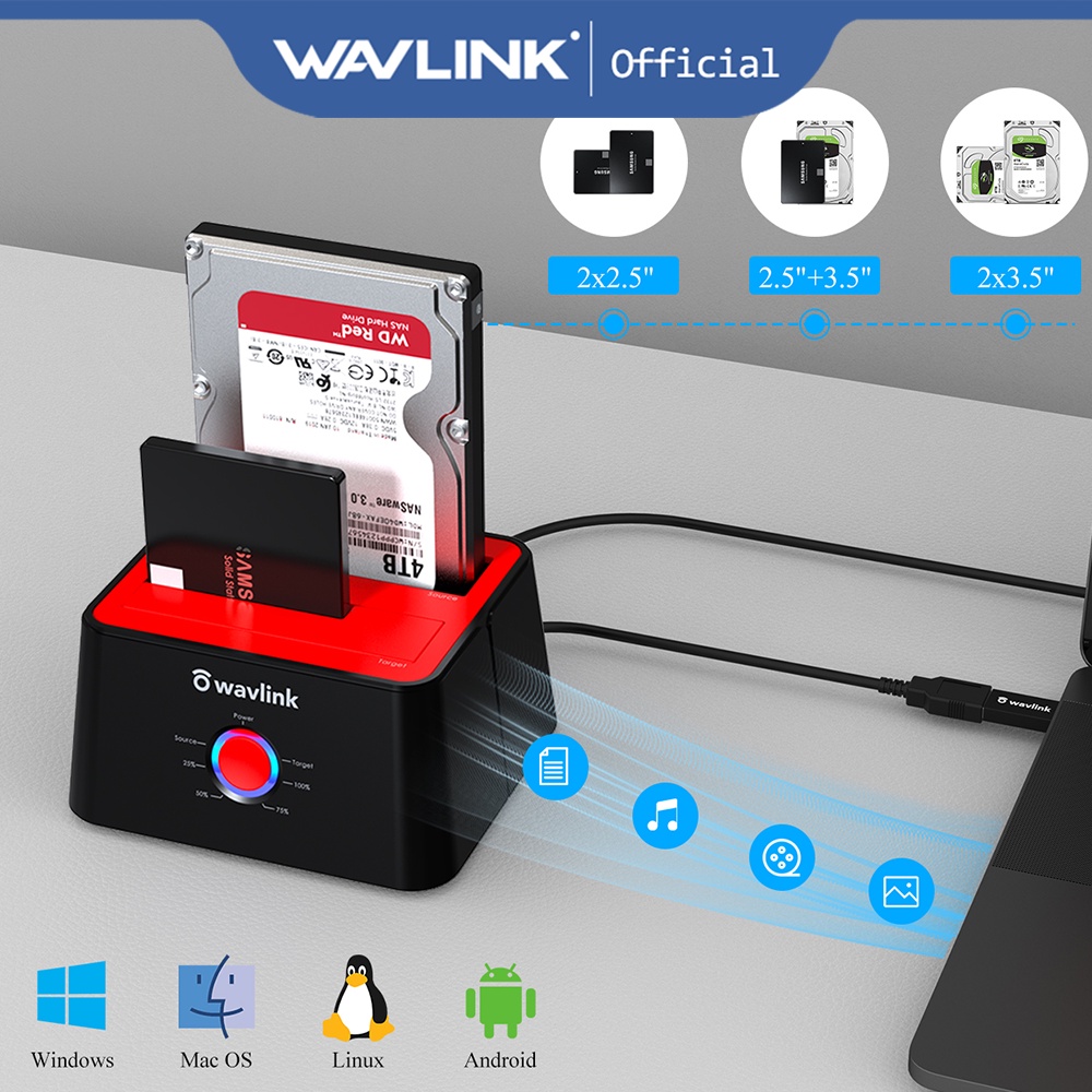 [2x16TB] Wavlink Dual Bay Hard Drive Docking Station USB 3.0 to SATA I ...
