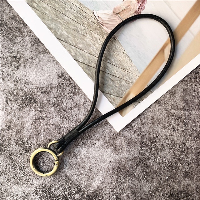 Genuine Leather Keychain Lanyard Handmade Key Chain Cowhide Tie Line ...