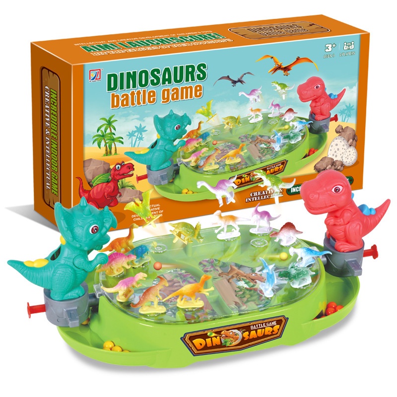 Dinosaur Battle Board Game Bounce Shooting Toy for Boys and Girls 2 ...